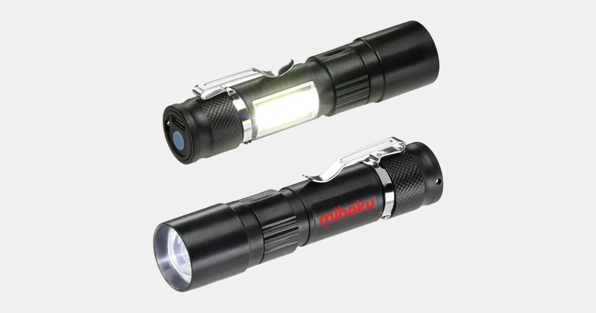 Custom Sentinel Rechargeable COB Worklight & LED Flashlight with your ...
