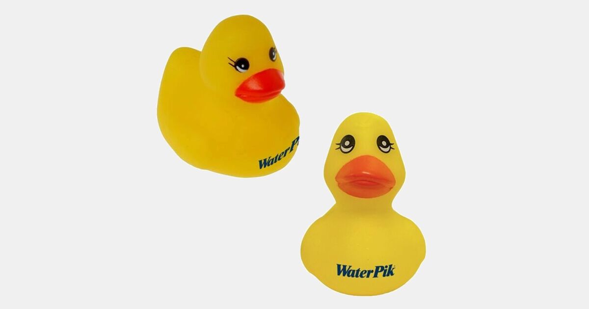 Custom Printed Yellow Rubber Duck with your logo | MiniThrowBalls.com
