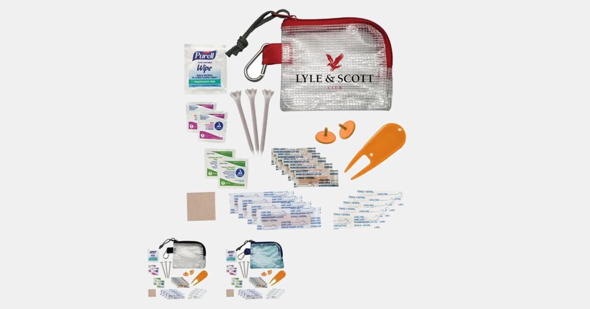 Custom Printed Golf First Aid Kit with your logo | MiniThrowBalls.com