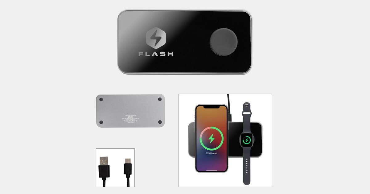 Laser Engraved Triple Charge Glass Charging Pad with your logo ...