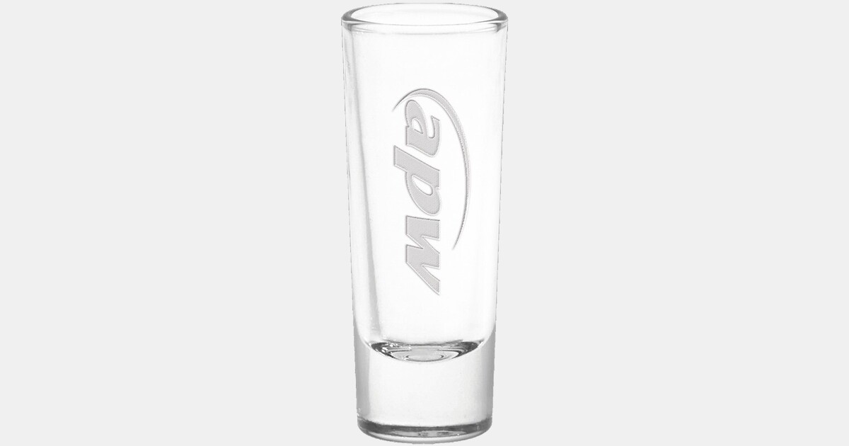 Deep Etched Tequila Shooter with your logo | MiniThrowBalls.com