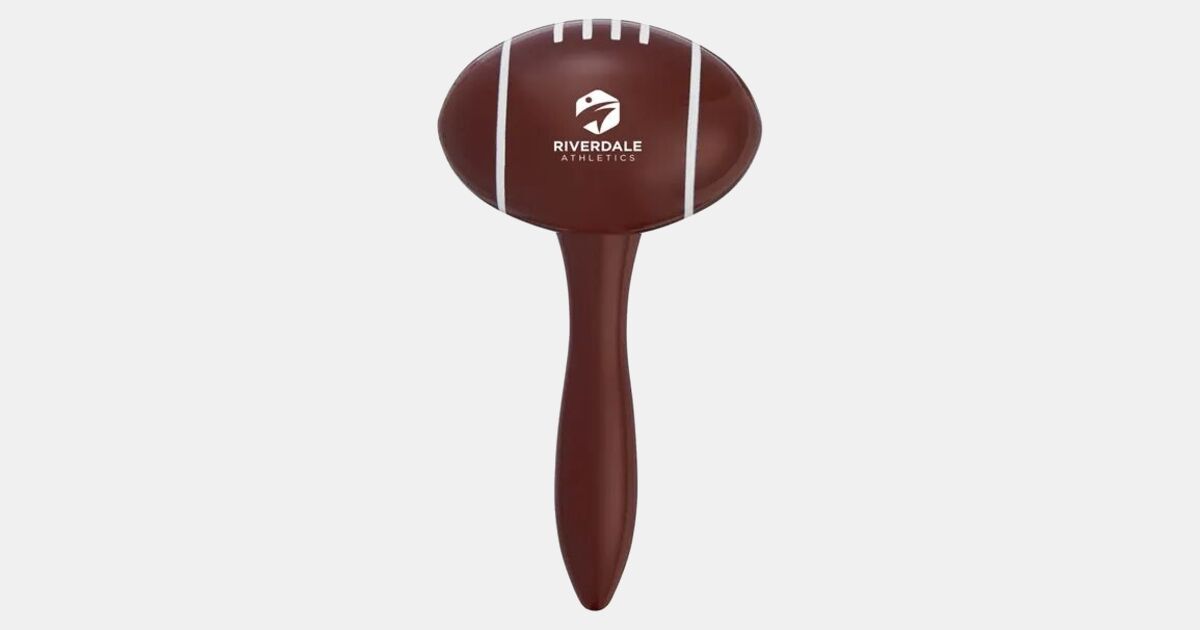 Custom Printed Football Maracas with your logo | MiniThrowBalls.com