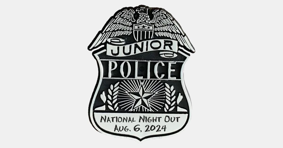 Custom Printed Junior Police Badge with your logo | MiniThrowBalls.com