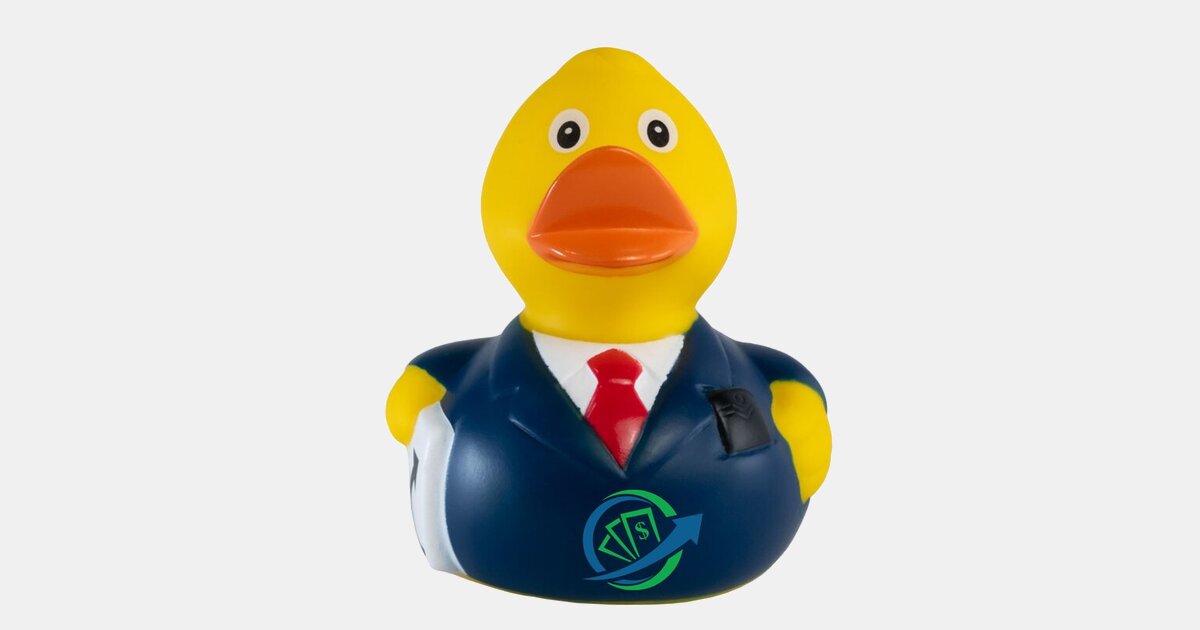 Custom Printed Business Rubber Duck with your logo | MiniThrowBalls.com