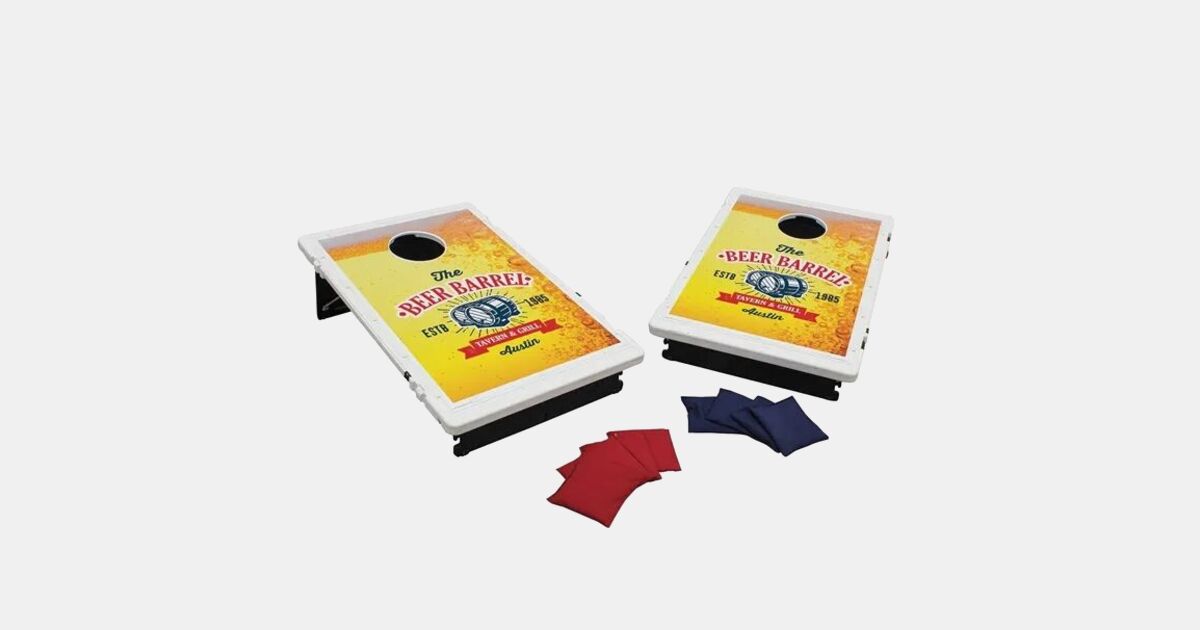 Full Color Bag Toss Game Kit with your logo | MiniThrowBalls.com