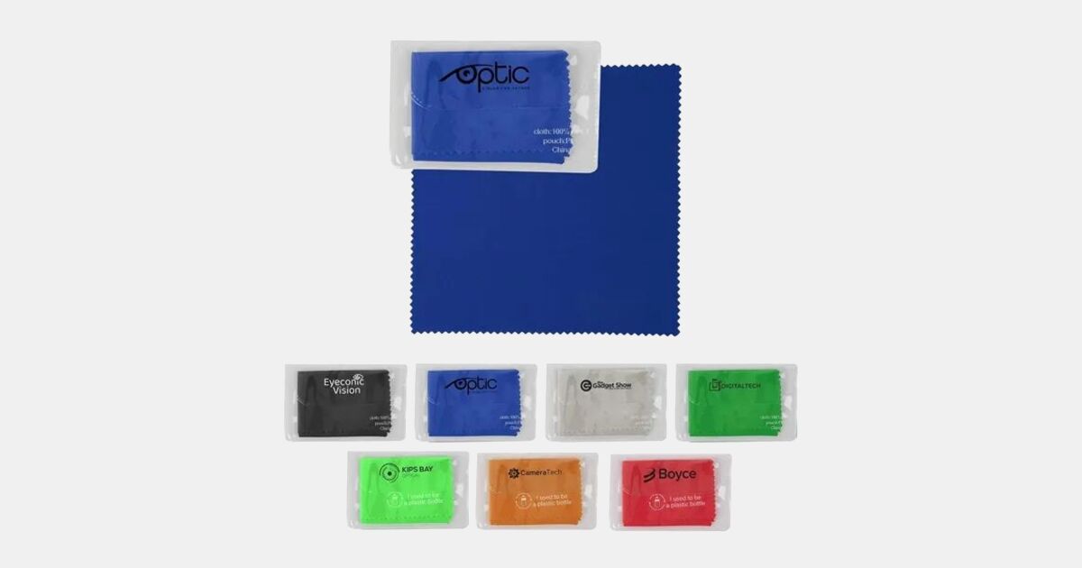 Custom Printed RPET Microfiber Cleaning Cloth In Case with your logo ...