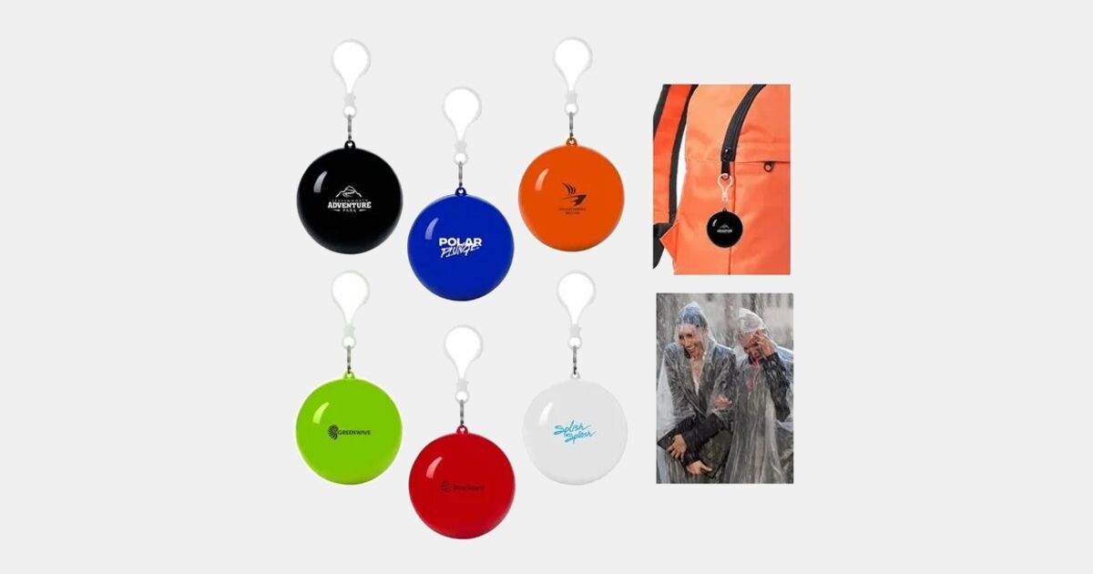 Custom Printed Poncho Ball Keychain with your logo | MiniThrowBalls.com