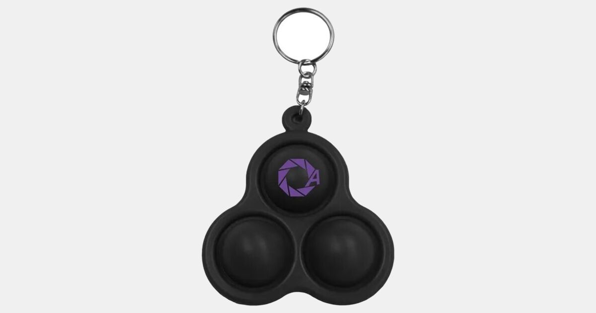 Custom Printed 3 Bubbles Keychain with your logo | MiniThrowBalls.com
