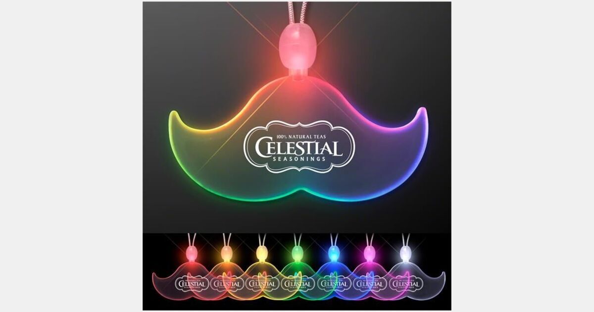 Custom Printed Acrylic Mustache Shape Necklace with LED with your logo ...