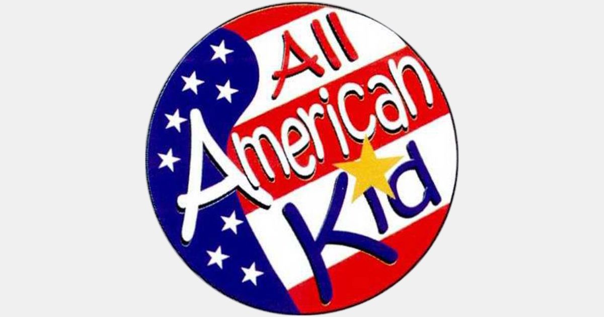 All American Kid Sticker Rolls with your logo | MiniThrowBalls.com