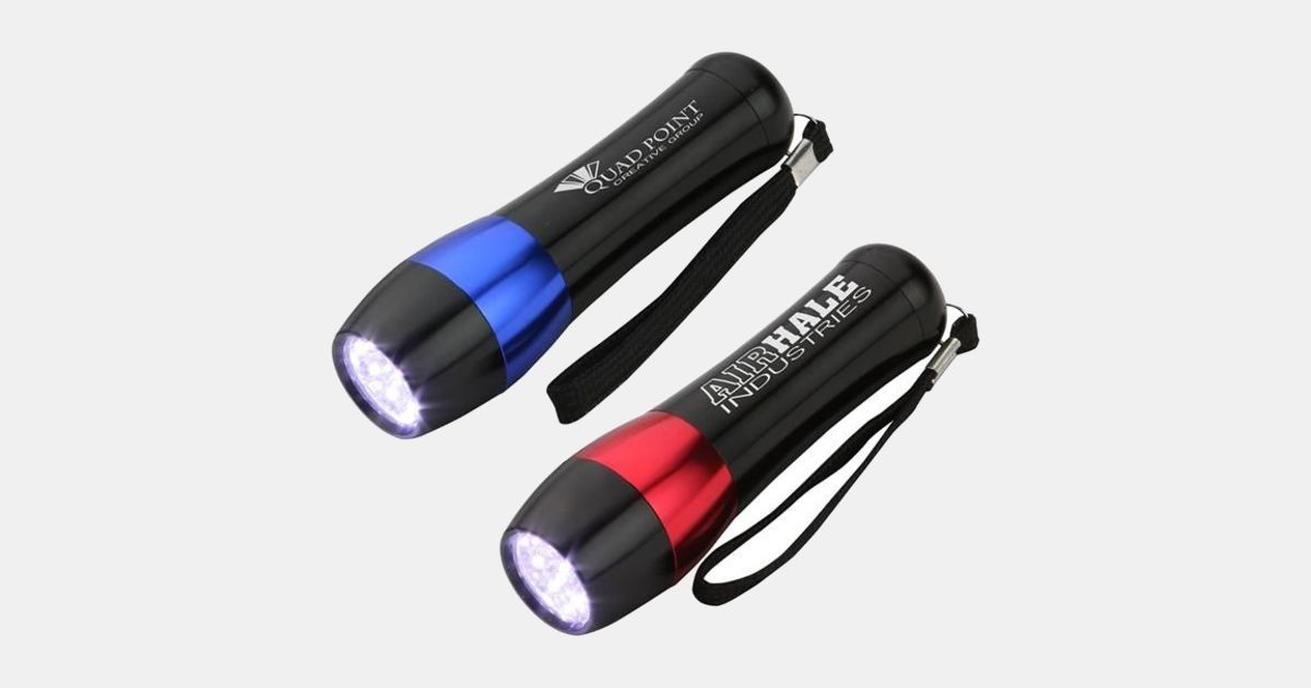 Marketing Aluminum LED Flashlight with your logo | MiniThrowBalls.com