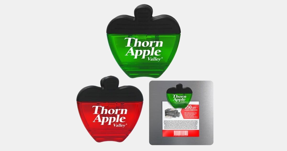 Apple Shaped Translucent Memo Clip With Magnet on Back with your logo ...