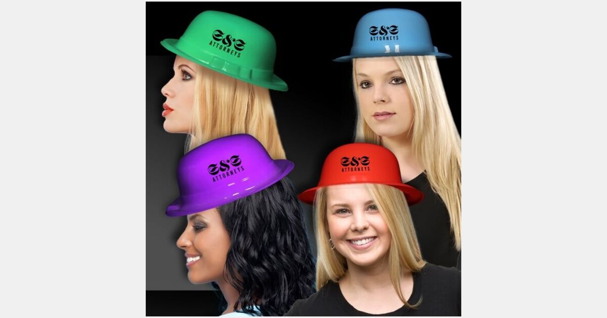Custom Printed Plastic Derby Hats Assorted Color with your logo ...