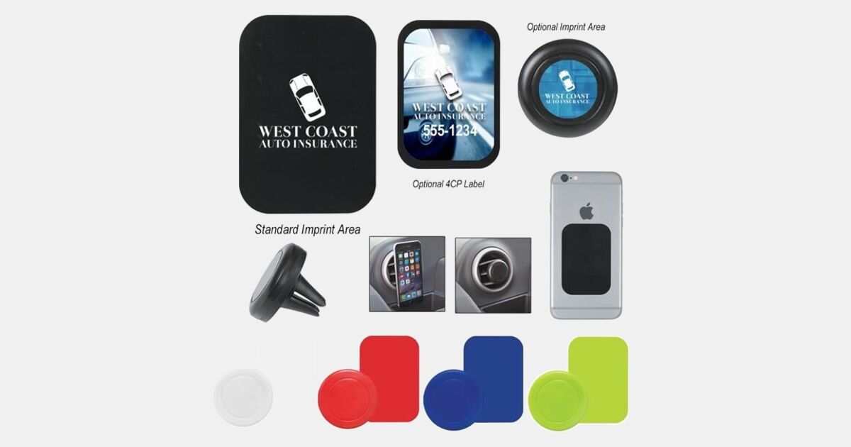 Auto Phone Mount with your logo | MiniThrowBalls.com