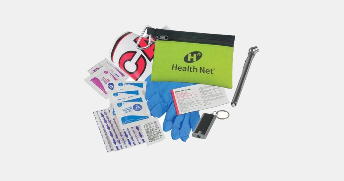 Auto Safety Zipper Tote Kit with your logo | MiniThrowBalls.com