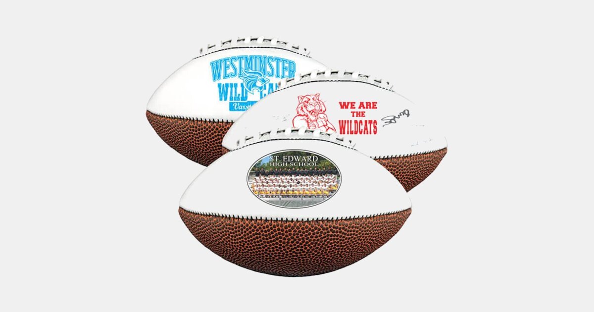 Custom Printed Autograph Football - 10" - Mid Size with your logo ...
