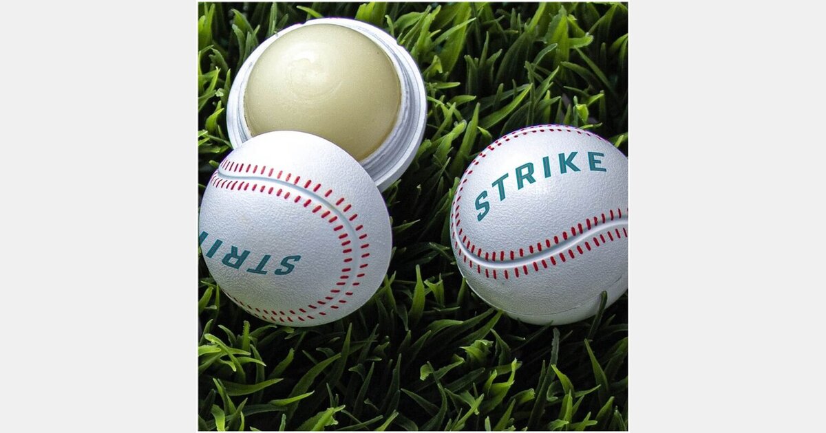 Baseball Lip Balm USA Made with your logo | MiniThrowBalls.com