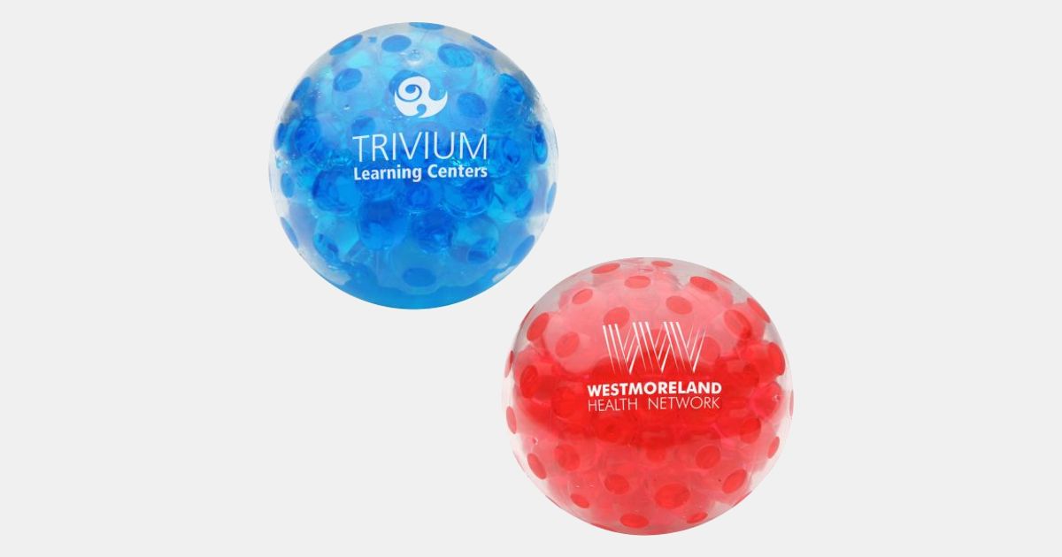 Custom Printed Bead Squeeze Gel Ball with your logo | MiniThrowBalls.com