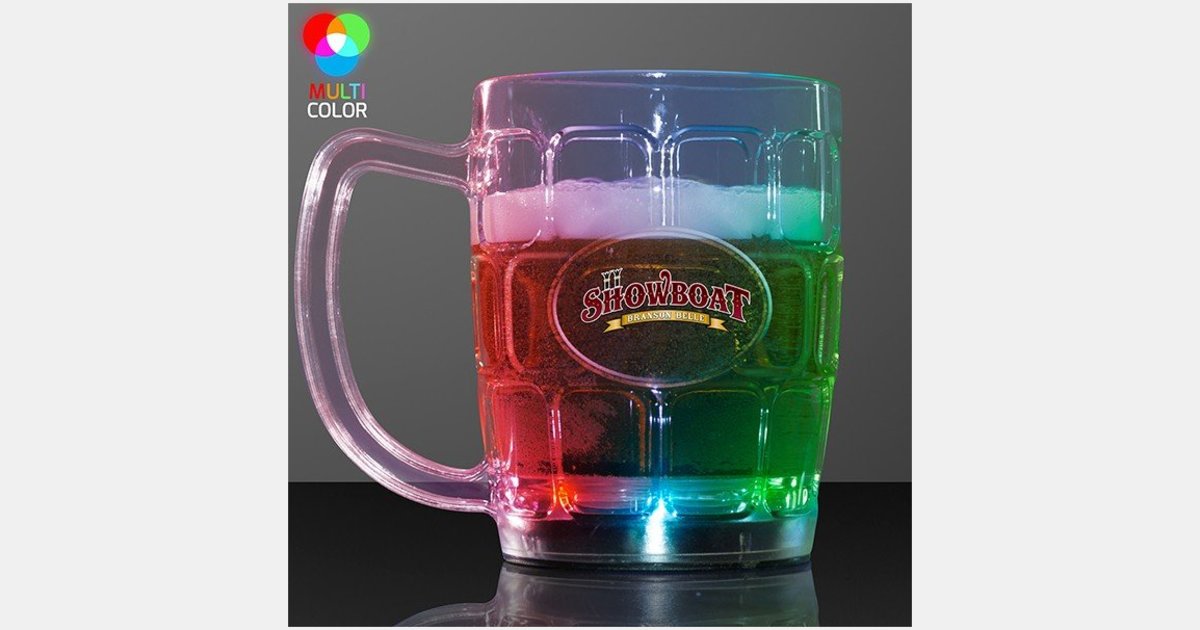 Glow LED Beer Mug 16 oz | MiniThrowBalls.com
