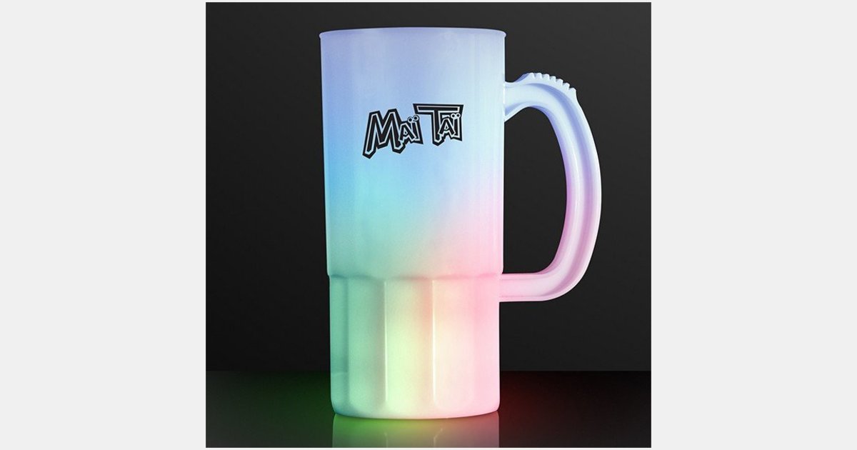 Glow LED Beer Mug 20 oz | MiniThrowBalls.com