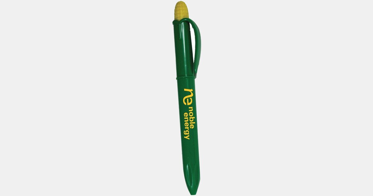 Promotional Bio-Degradable Clicker Corn Pen with your logo ...