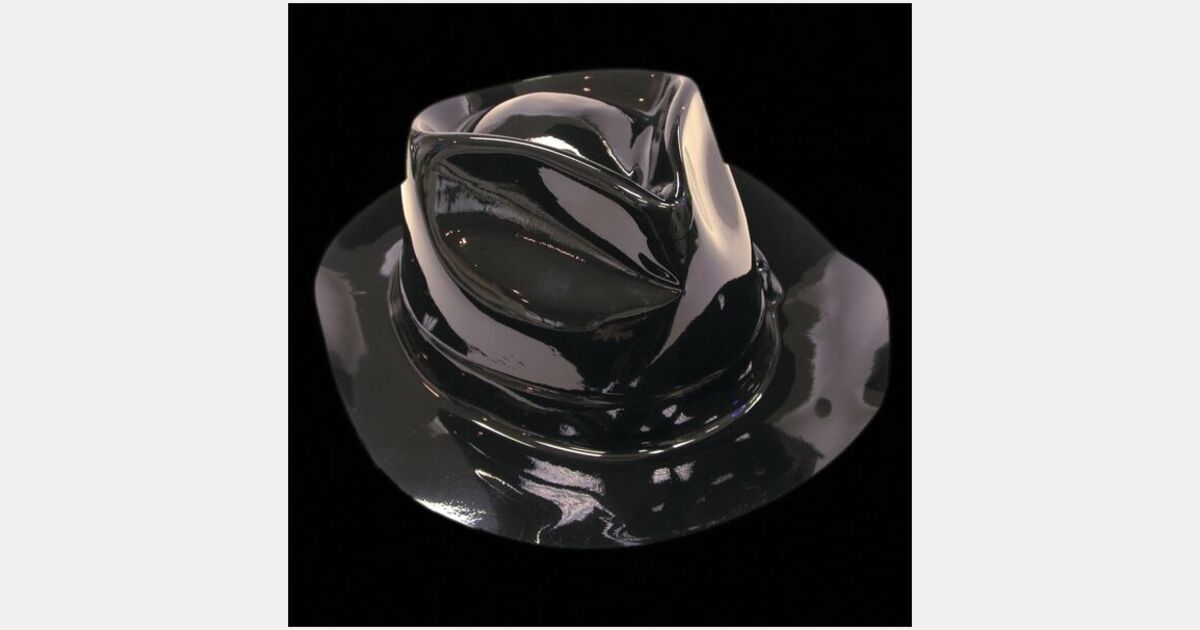 Custom Printed Black Plastic Gangster Fedora Hat with your logo ...