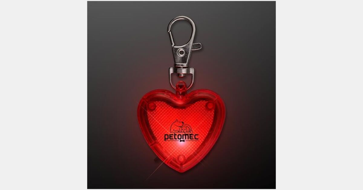 Custom Printed Blinking Heart Dog Light and Keychain with your logo ...