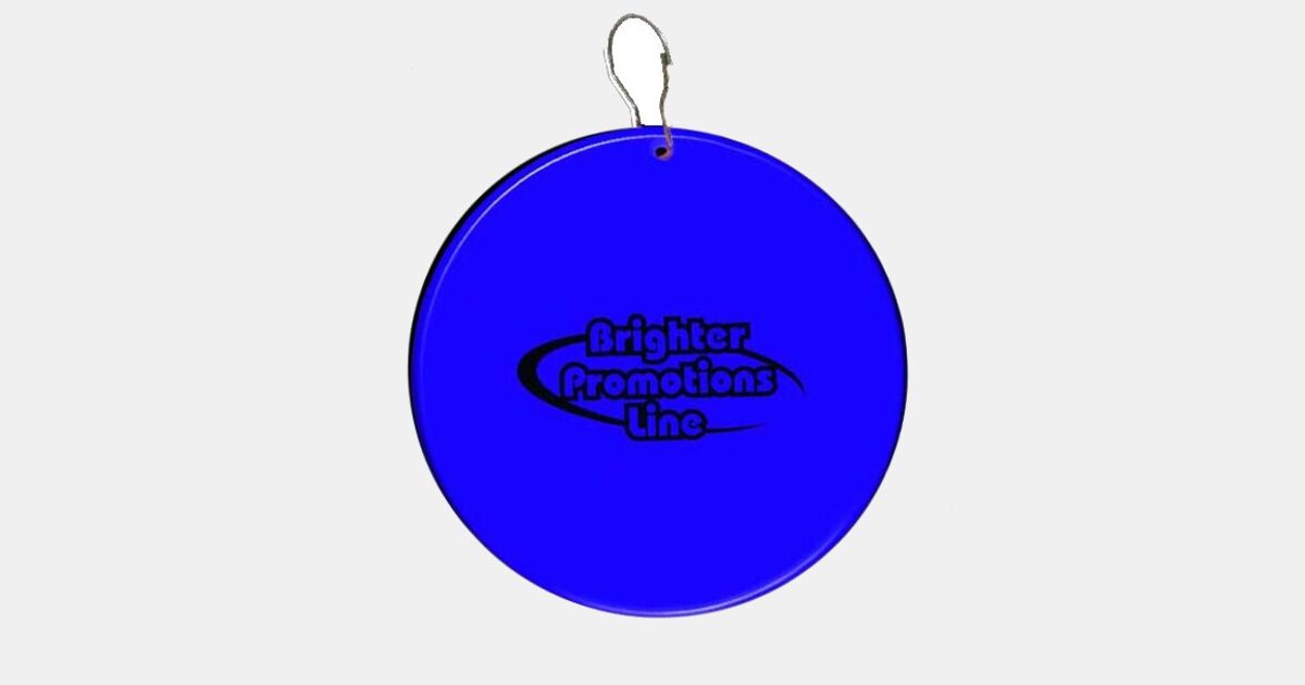 Blue Circle Plastic Medallion Badges with your logo | MiniThrowBalls.com