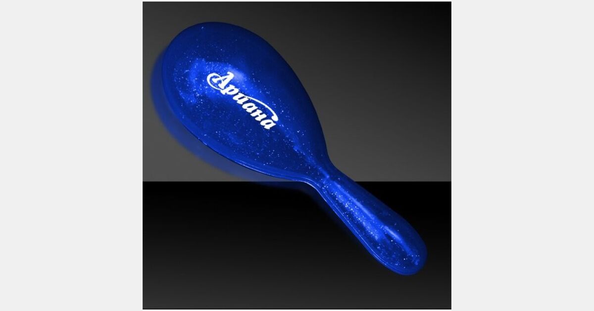 Custom Printed Plastic Glitter Maraca Blue 7" with your logo ...