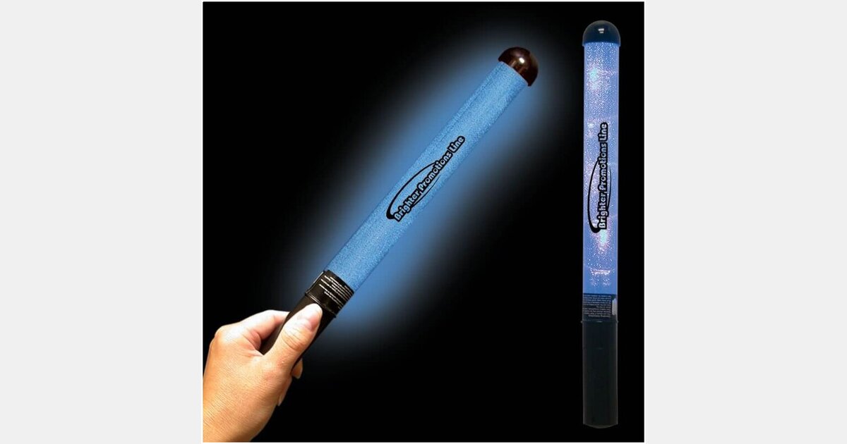 Blue LED Sparkle Patrol Wand with your logo | MiniThrowBalls.com