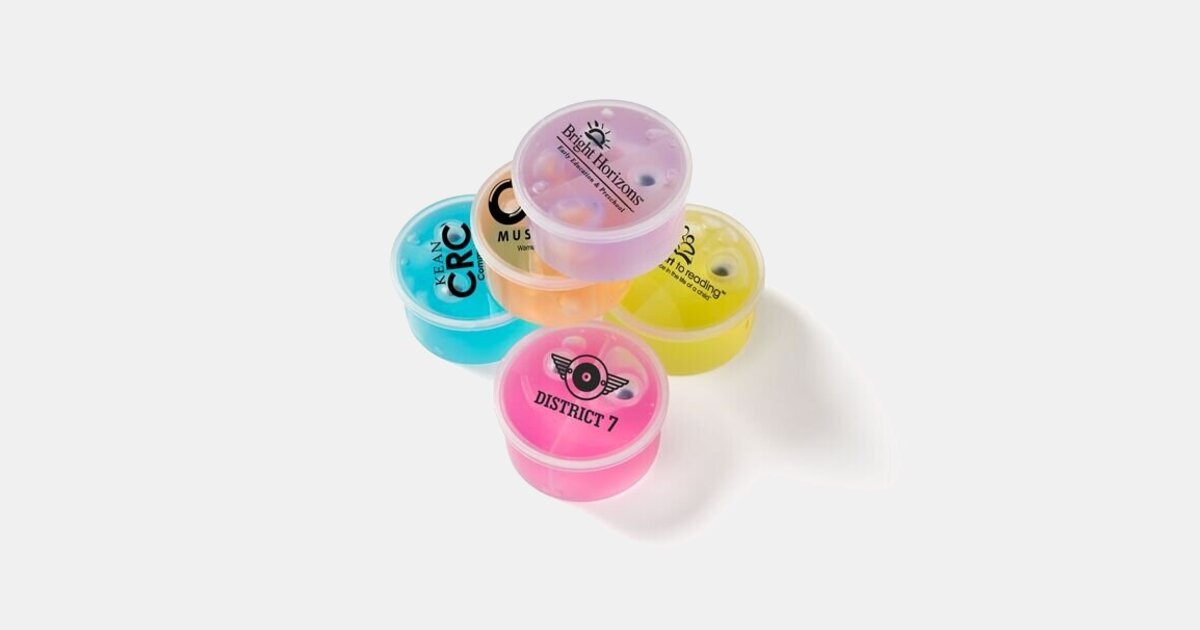 Bouncing Slime Putty Toy with your logo | MiniThrowBalls.com