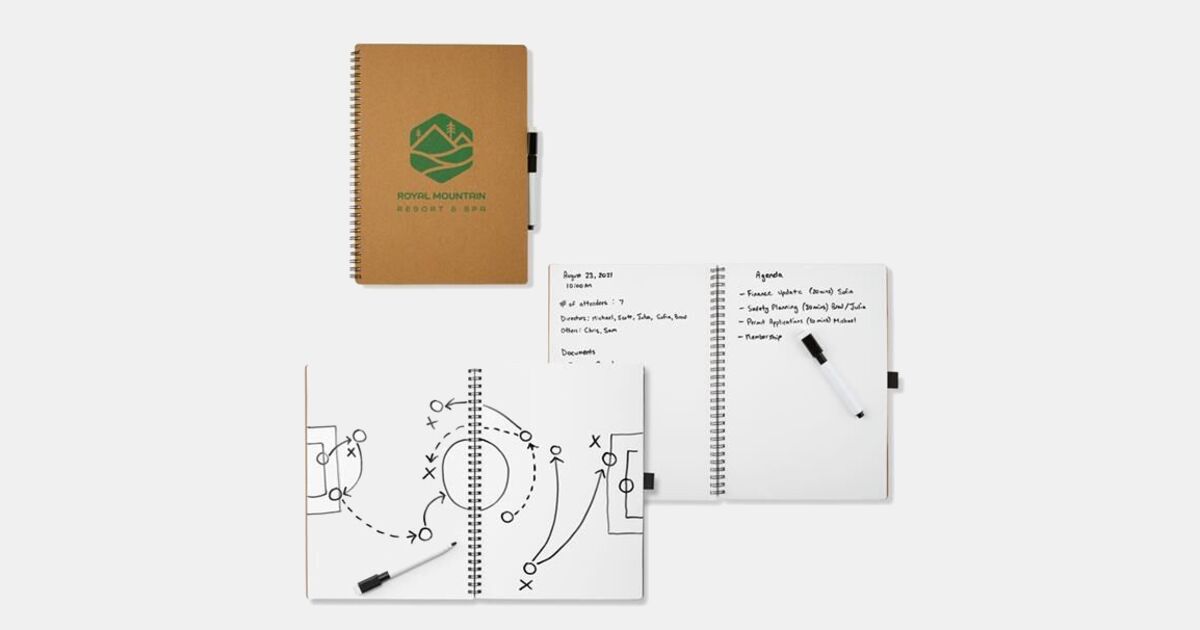 Brainstorm Dry Erase Notebook with your logo | MiniThrowBalls.com