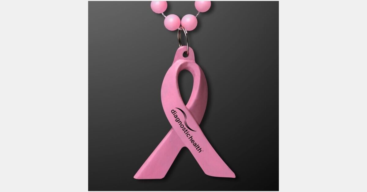Breast Cancer Awareness Pink Ribbon Beads (No Light) with your logo ...