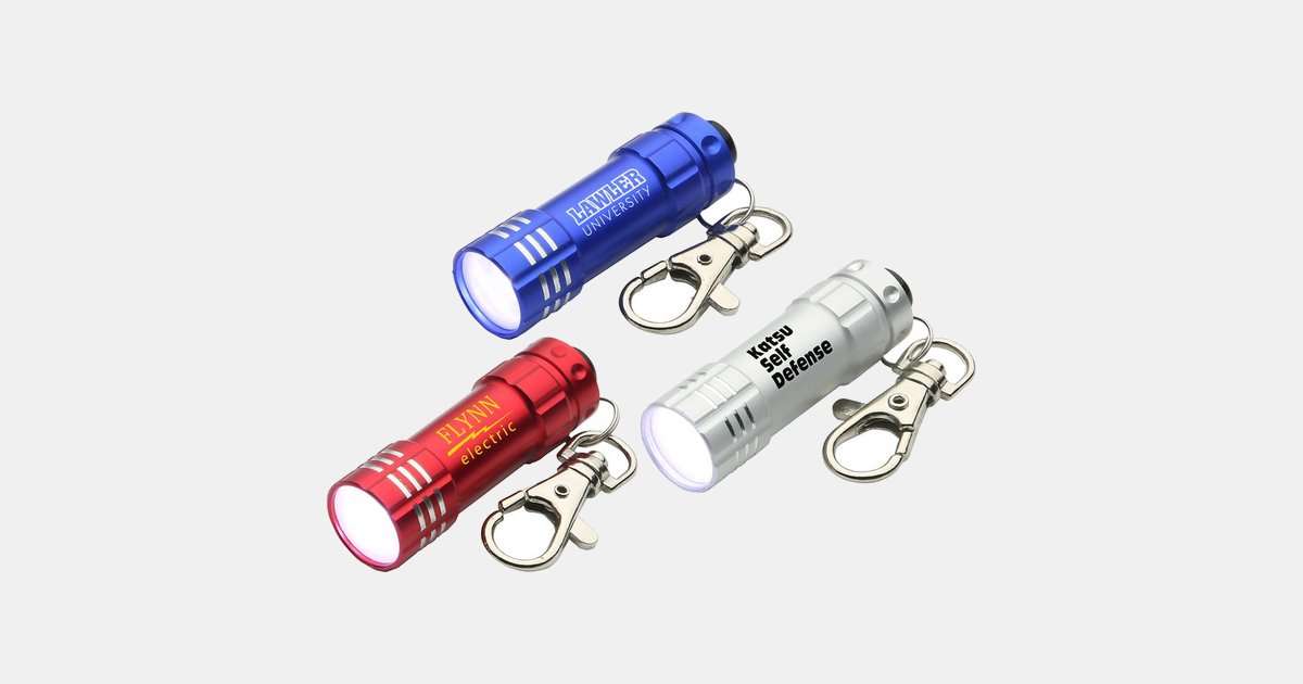 Key Chain with Bright Shine LED Custom Imprinted | MiniThrowBalls.com