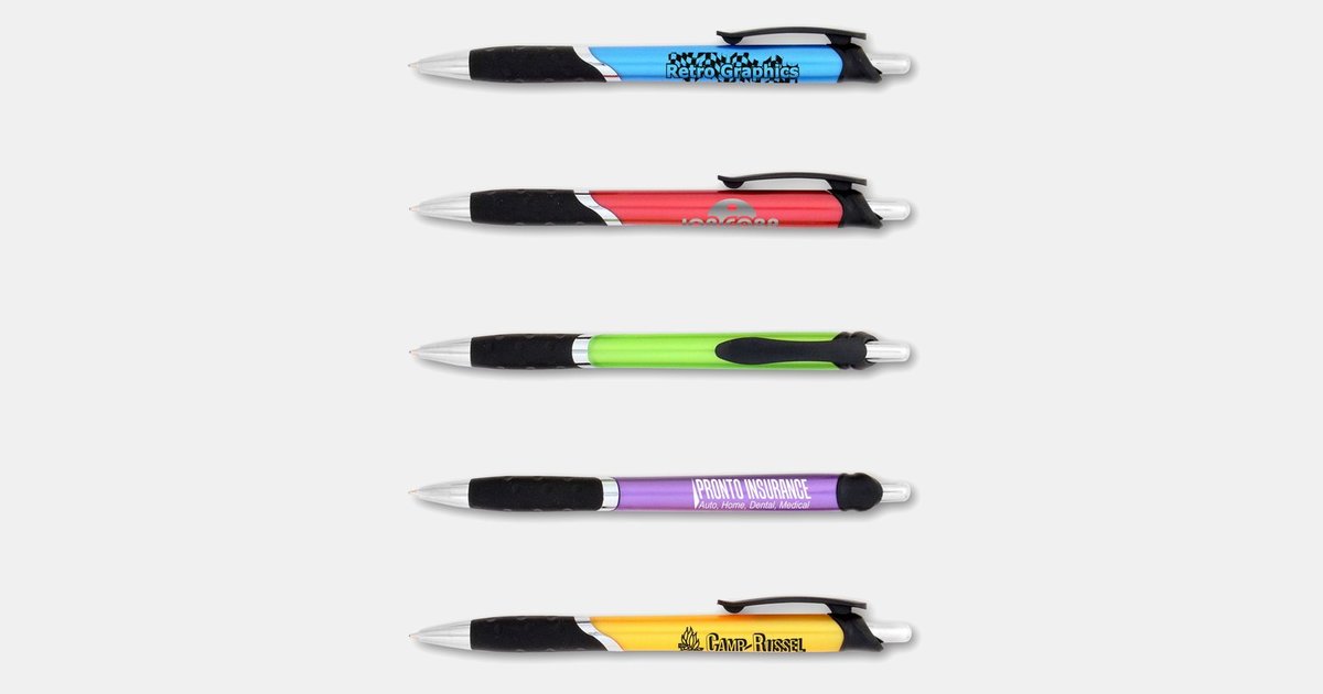 Pen with Logo - Brighton Retractable Ballpoint Pen | MiniThrowBalls.com