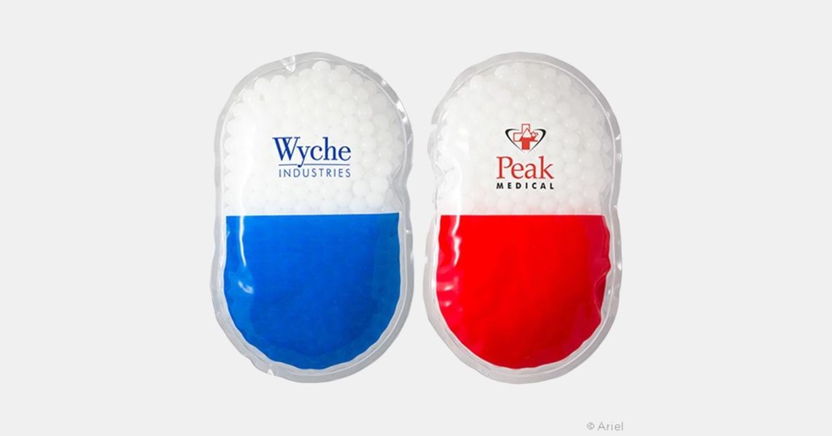 Custom Capsule Hot/Cold Pack with your logo | MiniThrowBalls.com