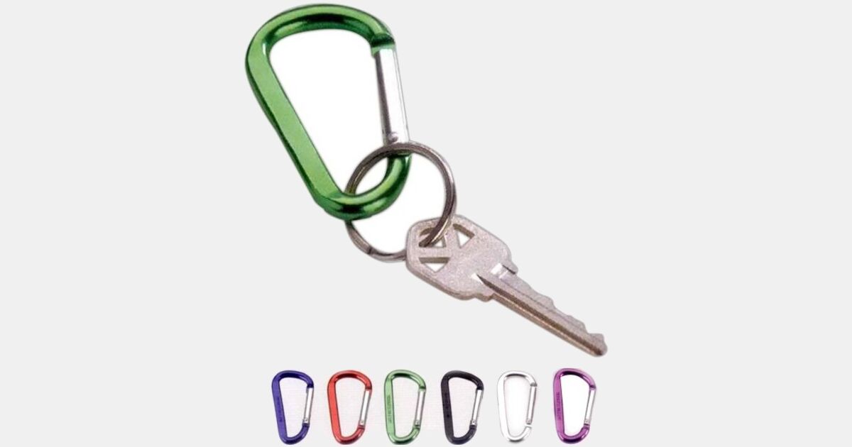 Custom Printed Carabiner Keychain with your logo | MiniThrowBalls.com