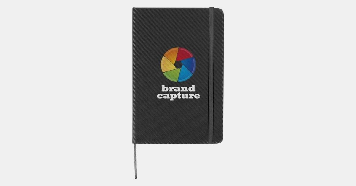 Carbon Fiber Journal Notebook with your logo | MiniThrowBalls.com