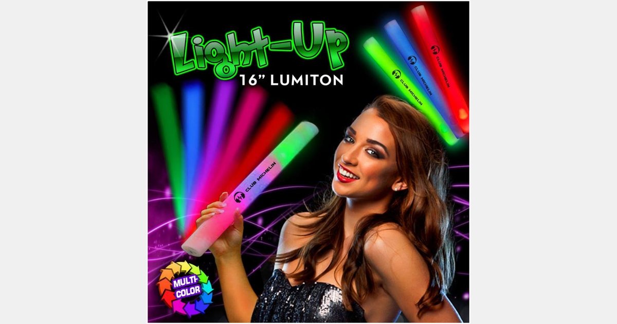 Cheer Sticks - Foam Light Up LED with your logo | MiniThrowBalls.com