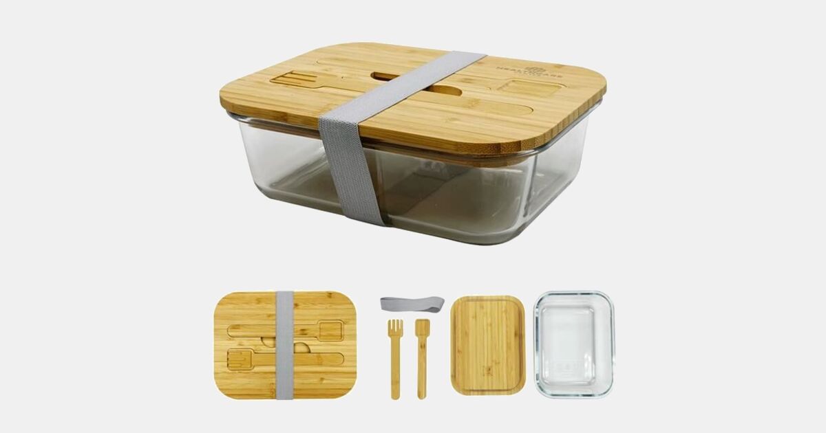 Chow Bella Glass Bento Box with your logo | MiniThrowBalls.com