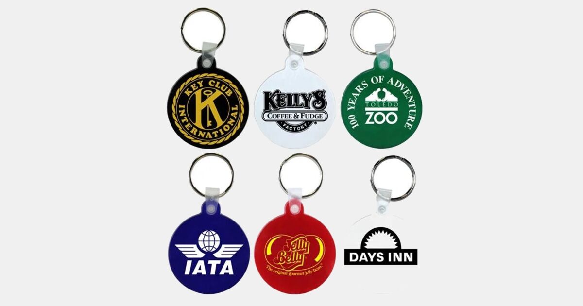 USA Made Circle Key Fob with your logo | MiniThrowBalls.com
