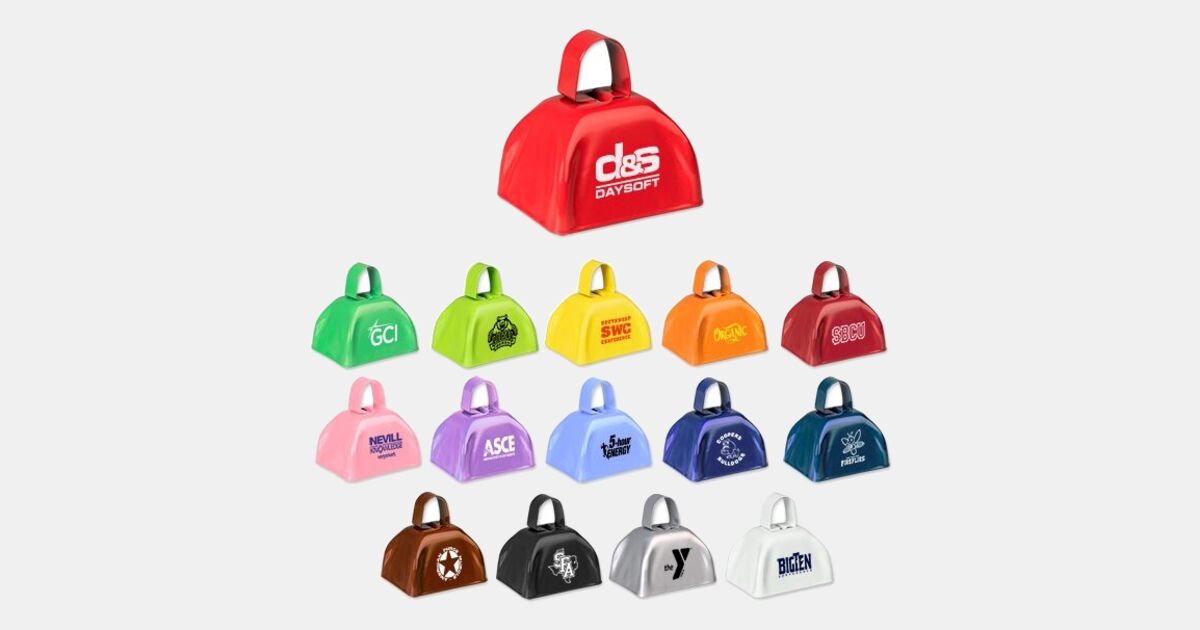 Classic Cowbell with your logo | MiniThrowBalls.com