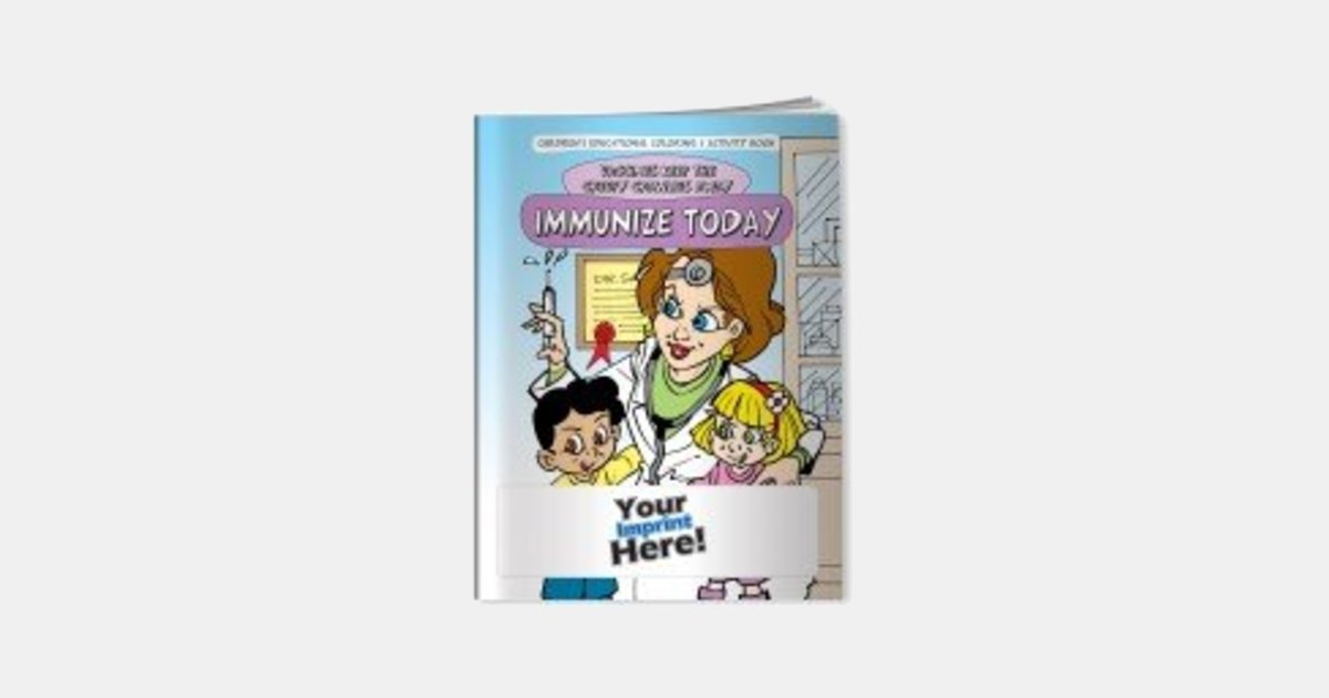 Coloring Book - Immunize Today with your logo | MiniThrowBalls.com