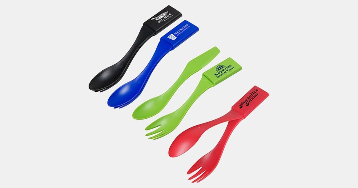 Custom Combo Salad Picker & Flatware Set with your logo ...