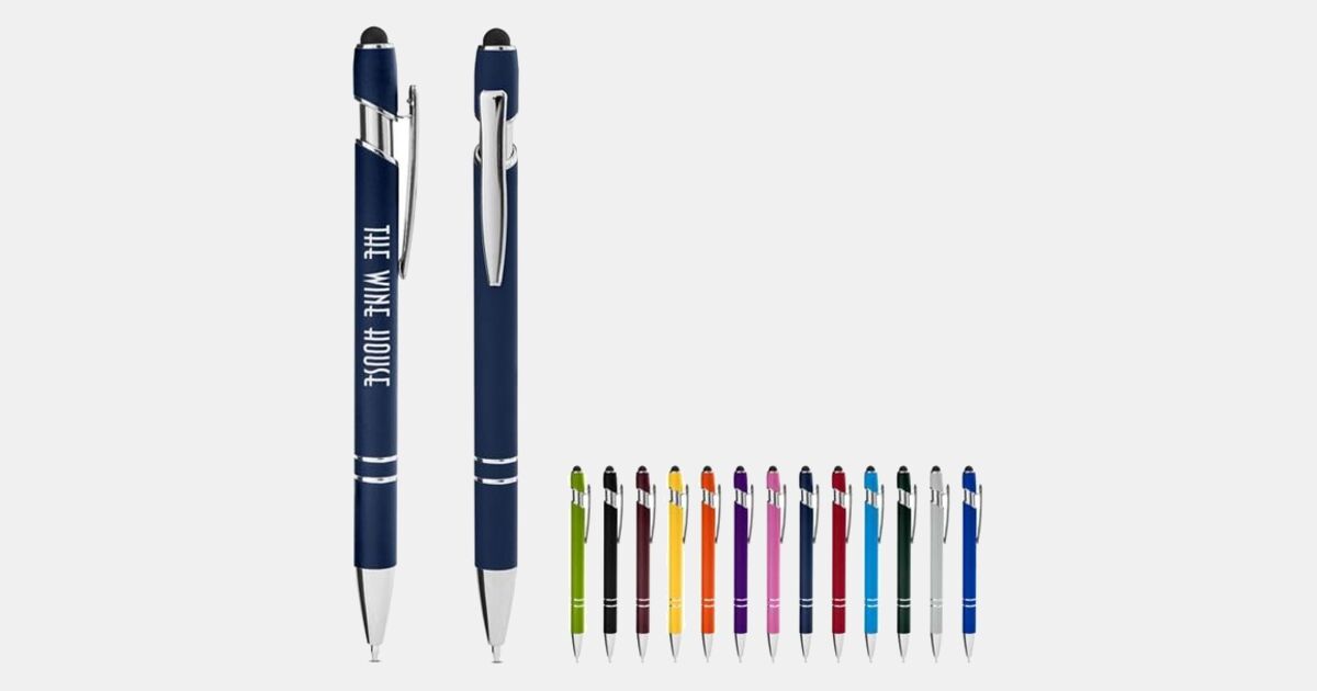 Custom Printed CORE365 Rubberized Aluminum Click Stylus Pen with your ...