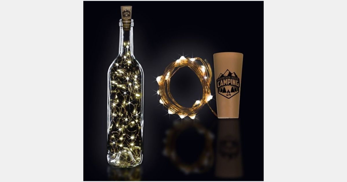 String Lights Custom Imprinted Cork String Light Set | MiniThrowBalls.com