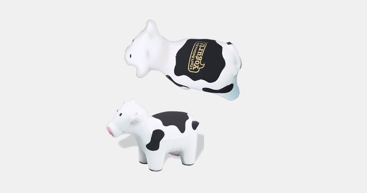 Cow Stress Reliever with your logo | MiniThrowBalls.com