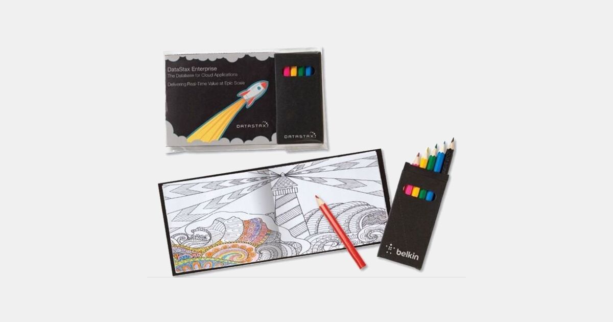 Black Custom Cover Adult Coloring Books & 6-Color Pencils with your ...