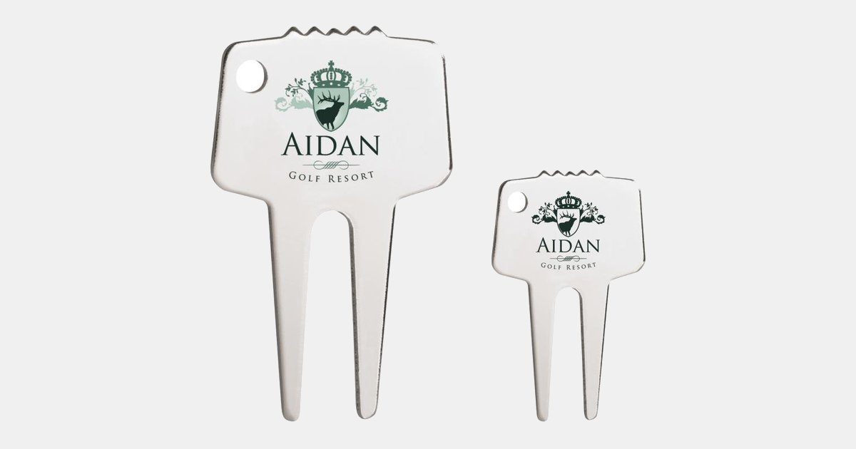 Custom Printed Silver-Tone Divot Repair Tool with your logo ...