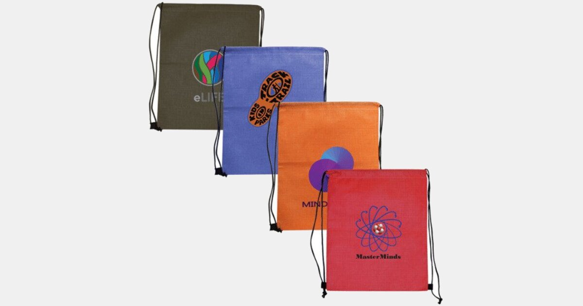 Custom Imprinted Criss Cross NW Drawstring Backpack Full Color with your logo | MiniThrowBalls.com